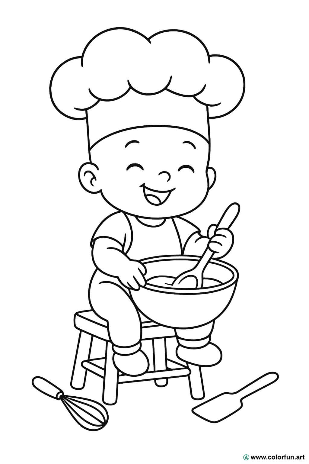Baby Chef coloring page Download or Print for free
