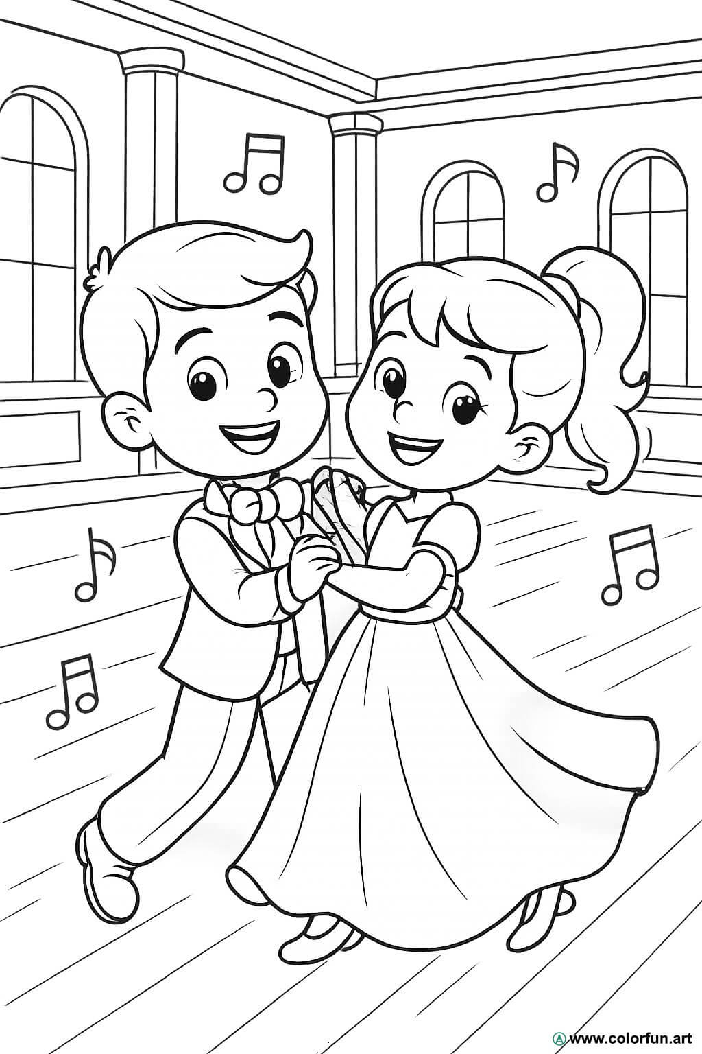 Ballroom dancing coloring page Download or Print for free