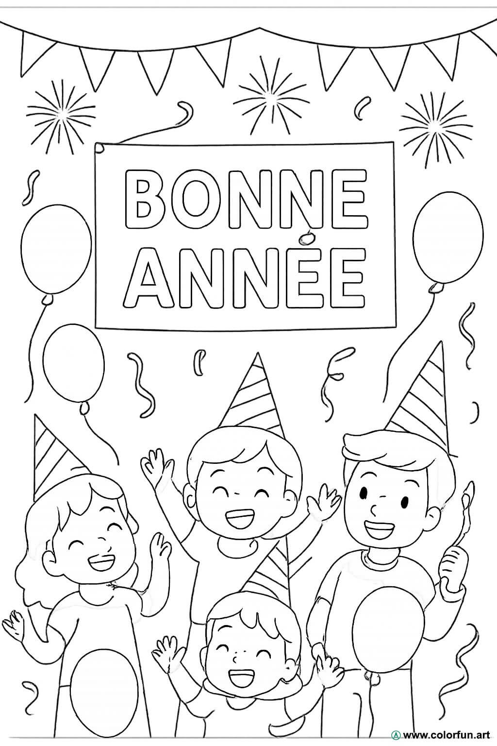 Pages à Colorier Du Réveillon Du Nouvel An Pour Les Enfants
