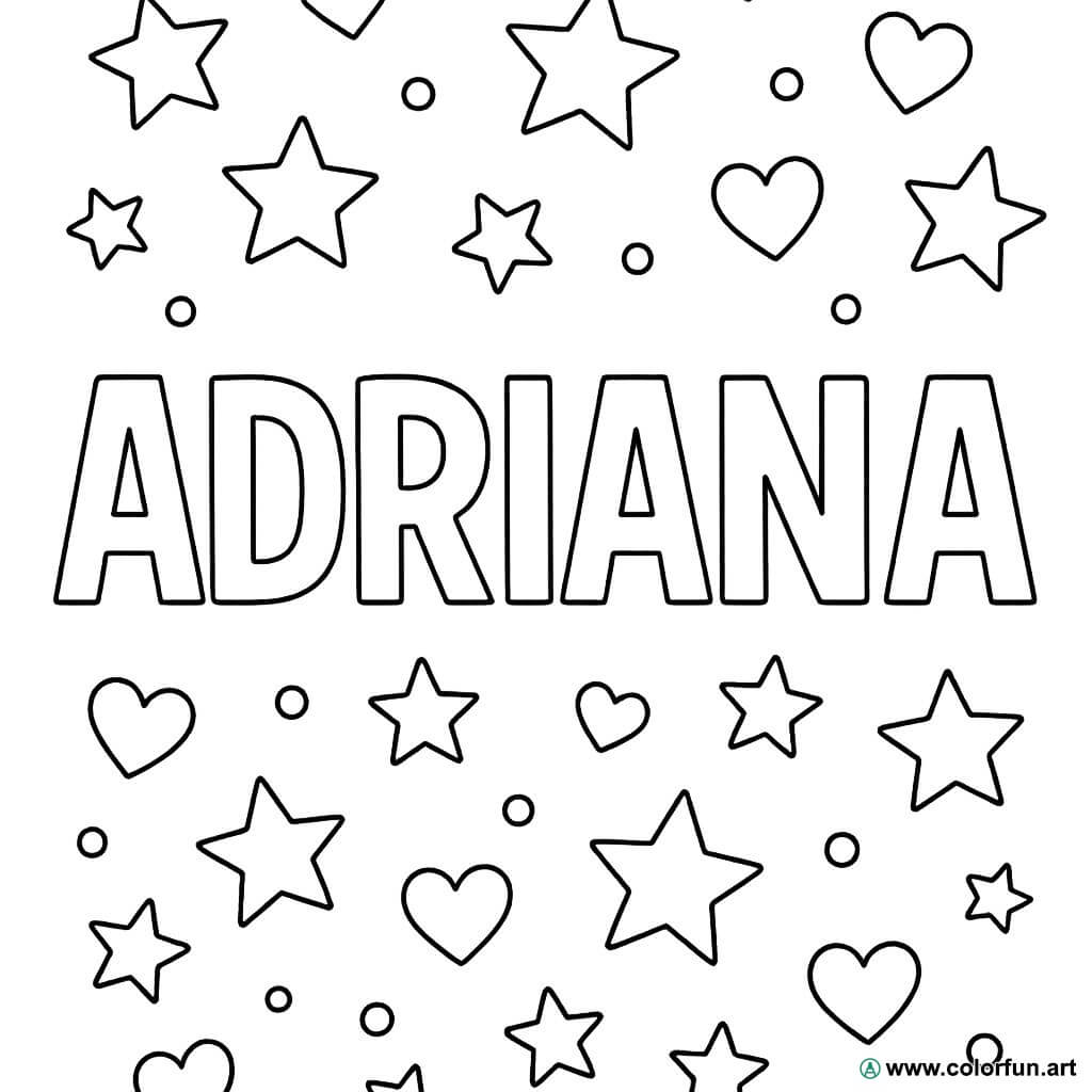 Dibujo para colorear del nombre Adriana Descargar o Imprimir de forma gratuita