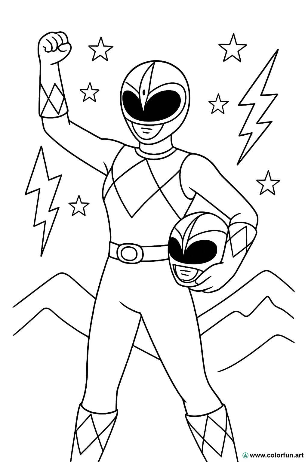 Pink Power Ranger coloring page Download or Print for free
