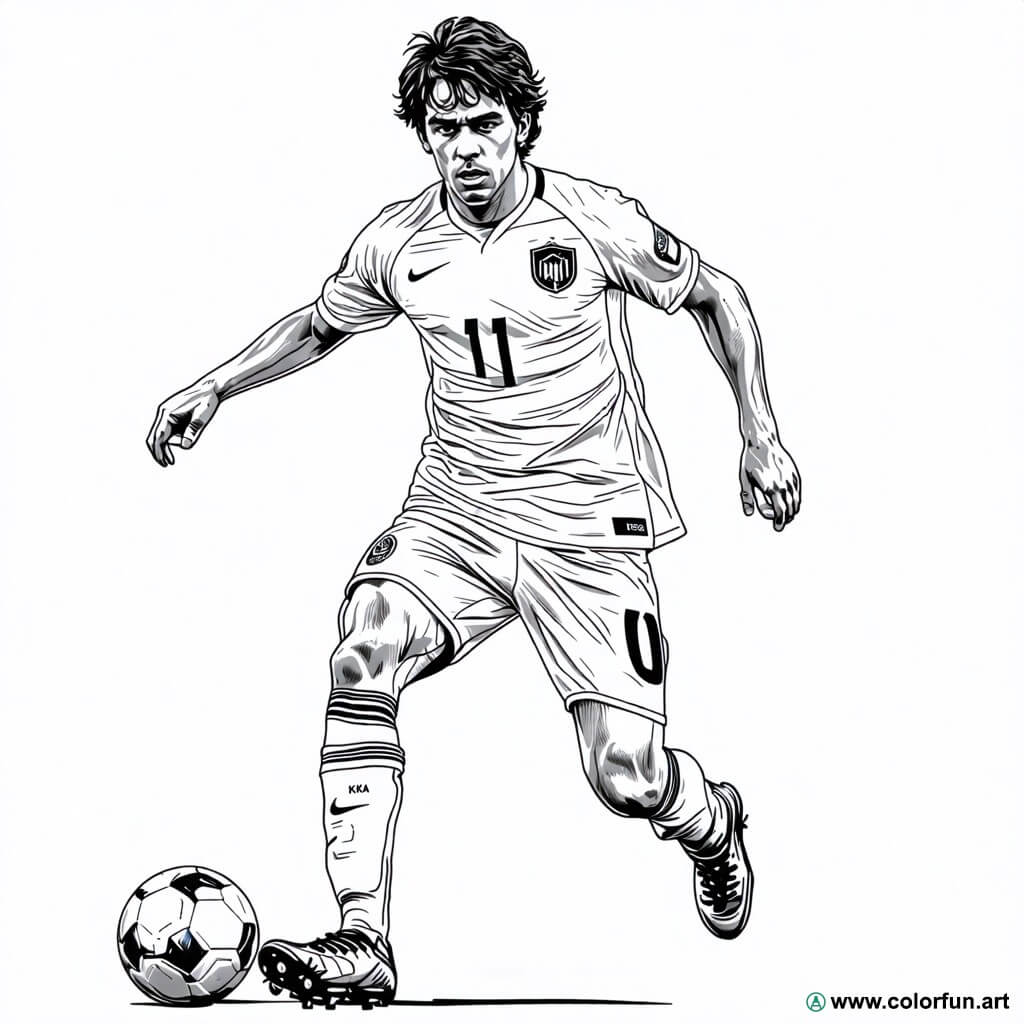 Coloriage du footballeur Kaká à Télécharger ou à Imprimer gratuitement