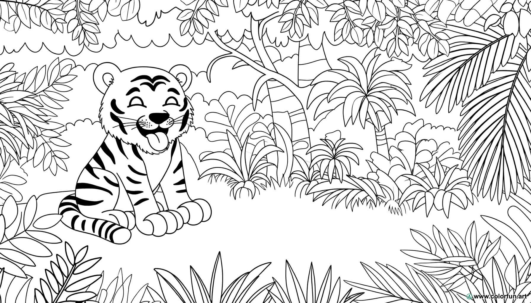 Asian tiger coloring page Download or Print for free