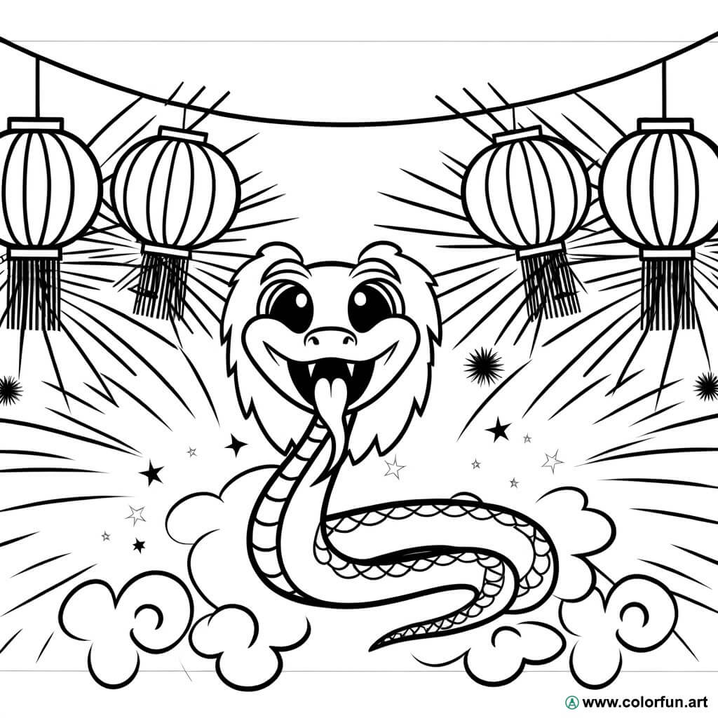 Dibujo para colorear de la serpiente para el Año Nuevo chino Descargar ...