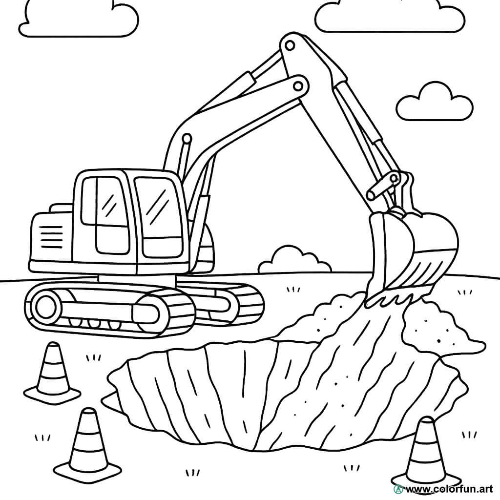 Disegno da colorare di escavatore e bulldozer Scarica o Stampa ...