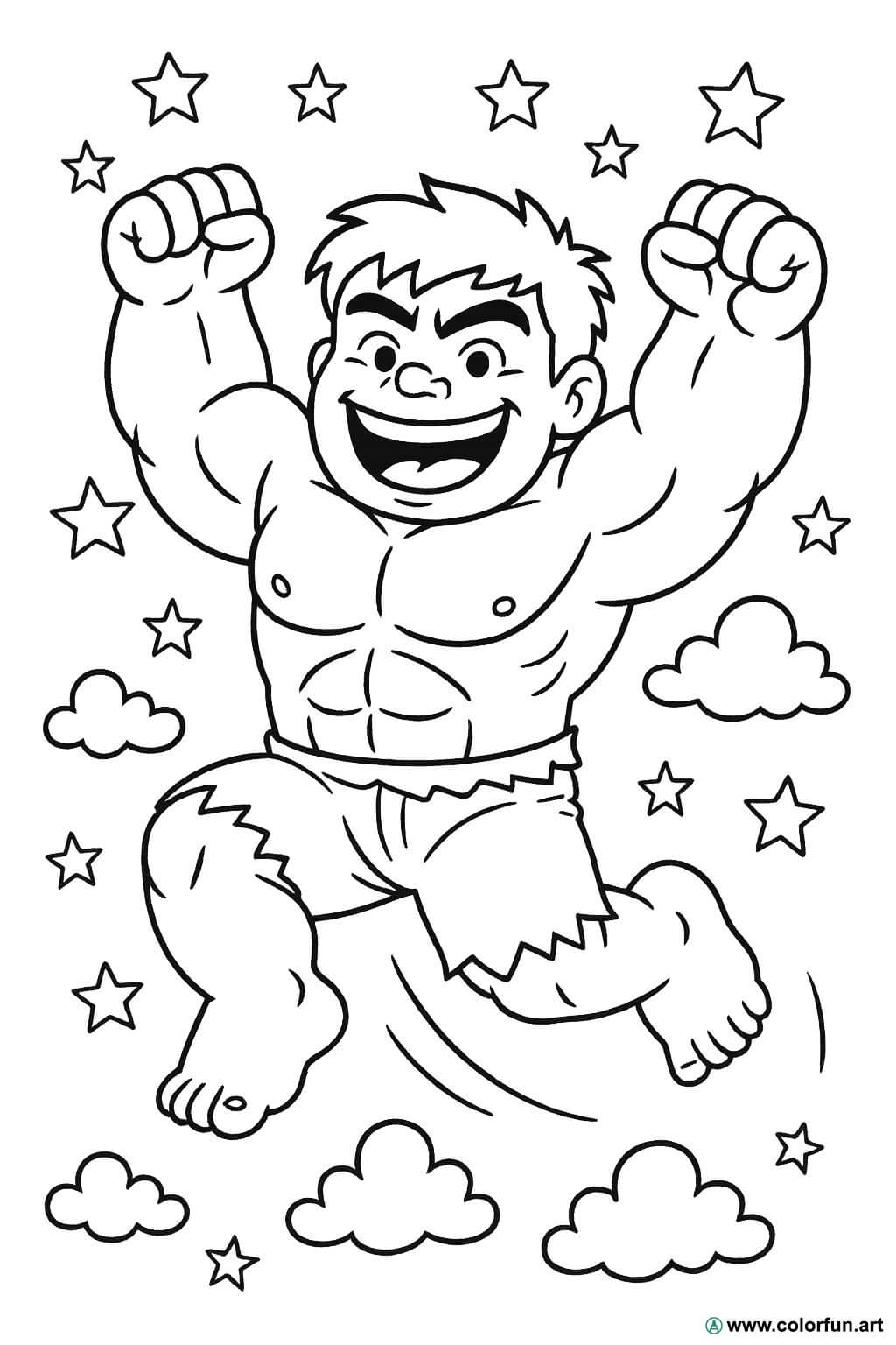 Ausmalbild von Hulk, fröhlich zum Ausdrucken Kostenloser Download oder ...
