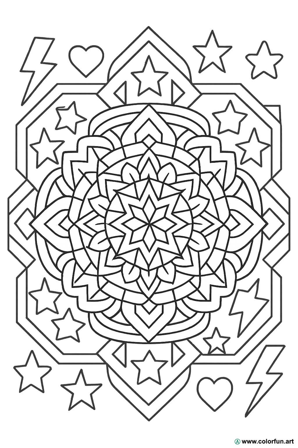 Coloriage de mandala pour ado à Télécharger ou à Imprimer gratuitement