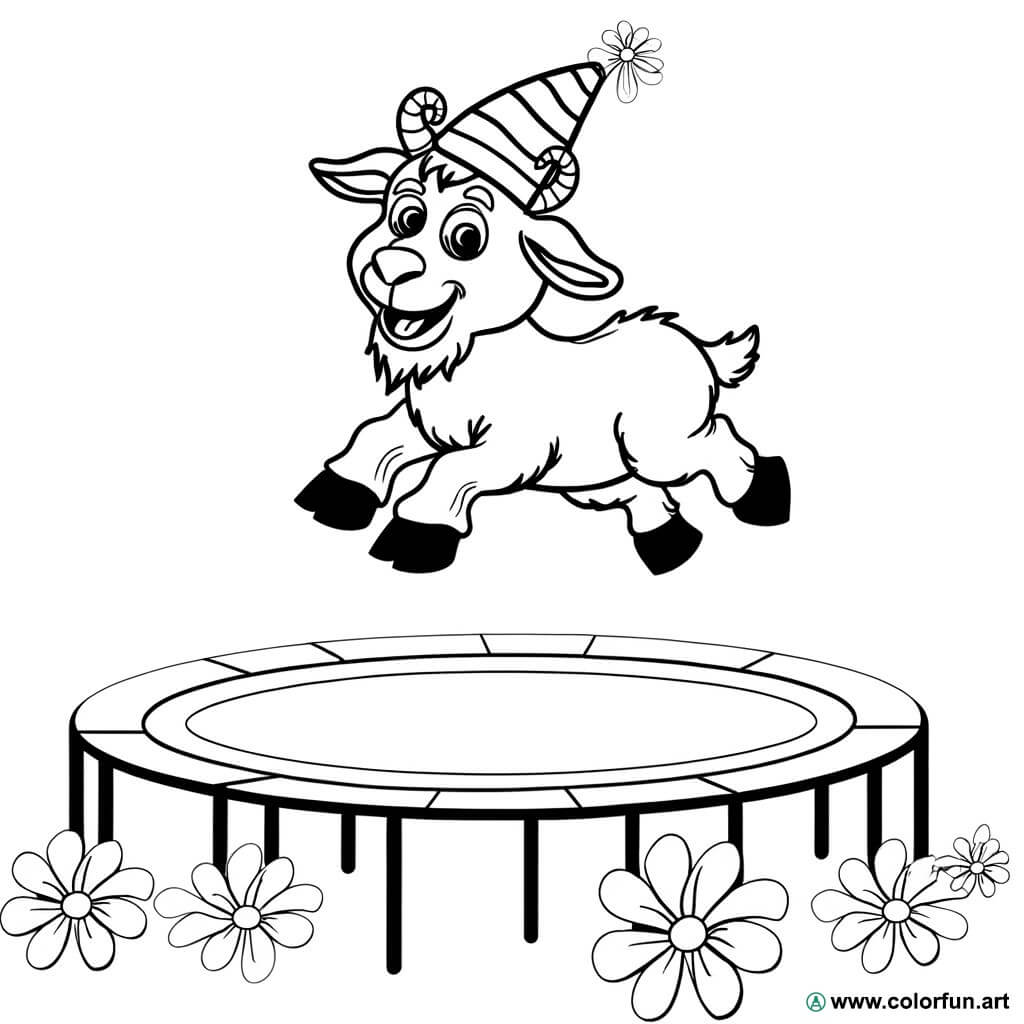 Coloriage amusant de la chèvre à Télécharger ou à Imprimer gratuitement