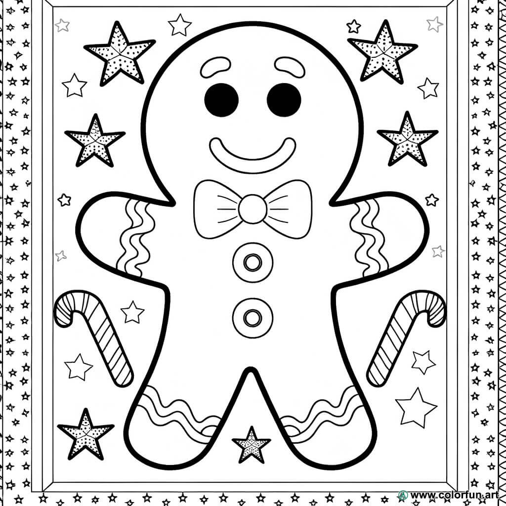 Cute gingerbread man coloring page Download or Print for free