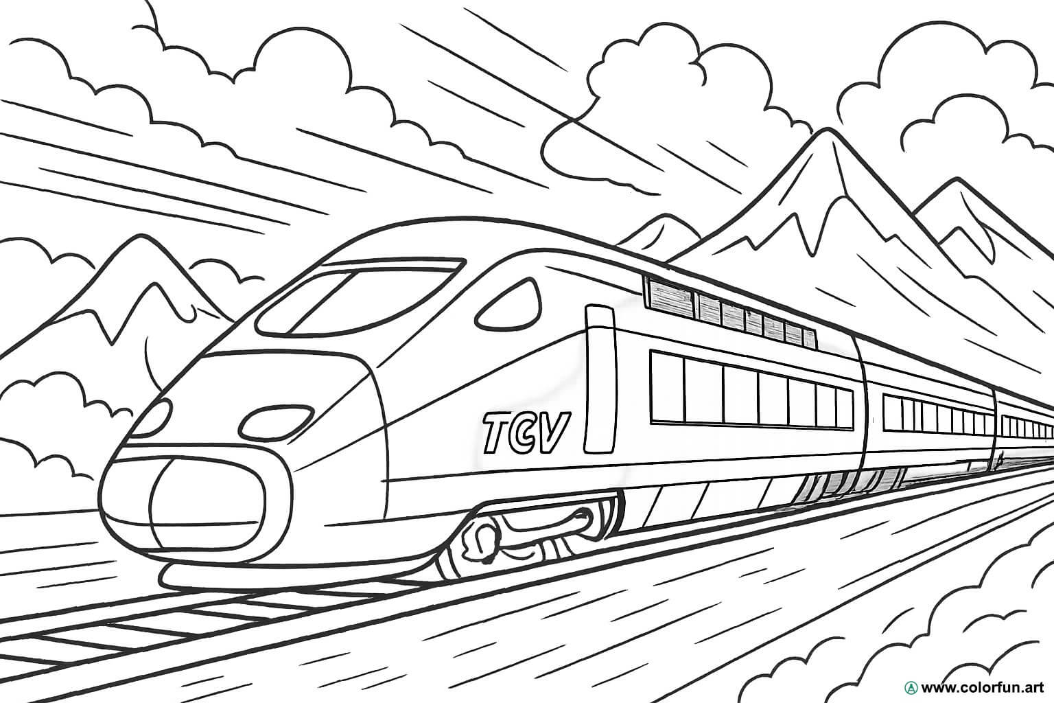 Coloriage du TGV, train à grande vitesse à Télécharger ou à Imprimer ...