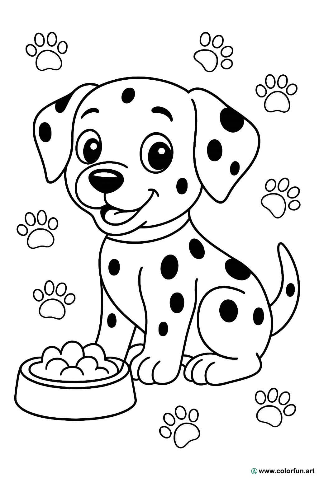 Dibujo para colorear lindo de los 101 dálmatas Descargar o Imprimir de forma gratuita