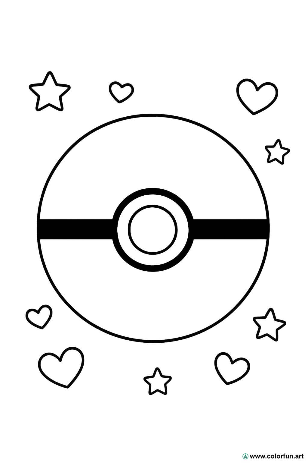Coloriage de Pokéball pour bébé à Télécharger ou à Imprimer gratuitement