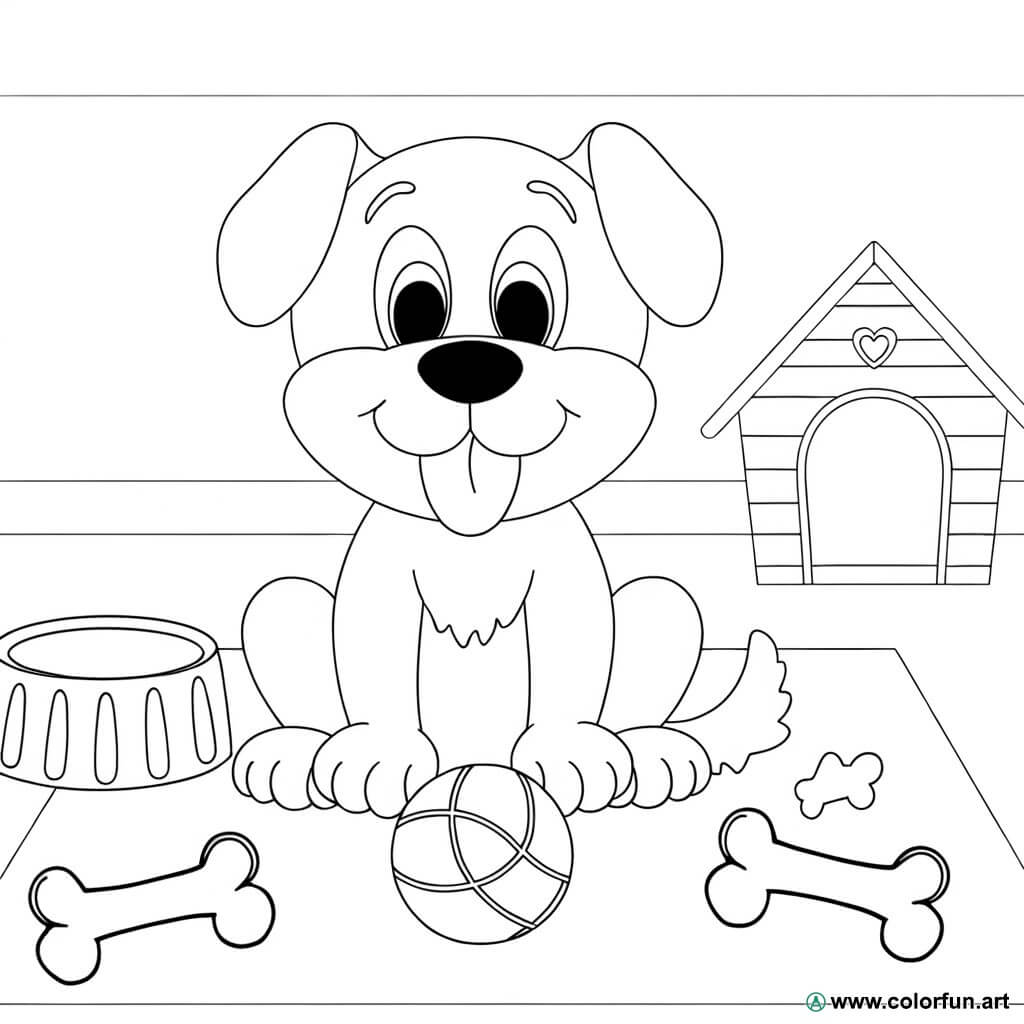 Coloriage de chien et de chat à Télécharger ou à Imprimer gratuitement