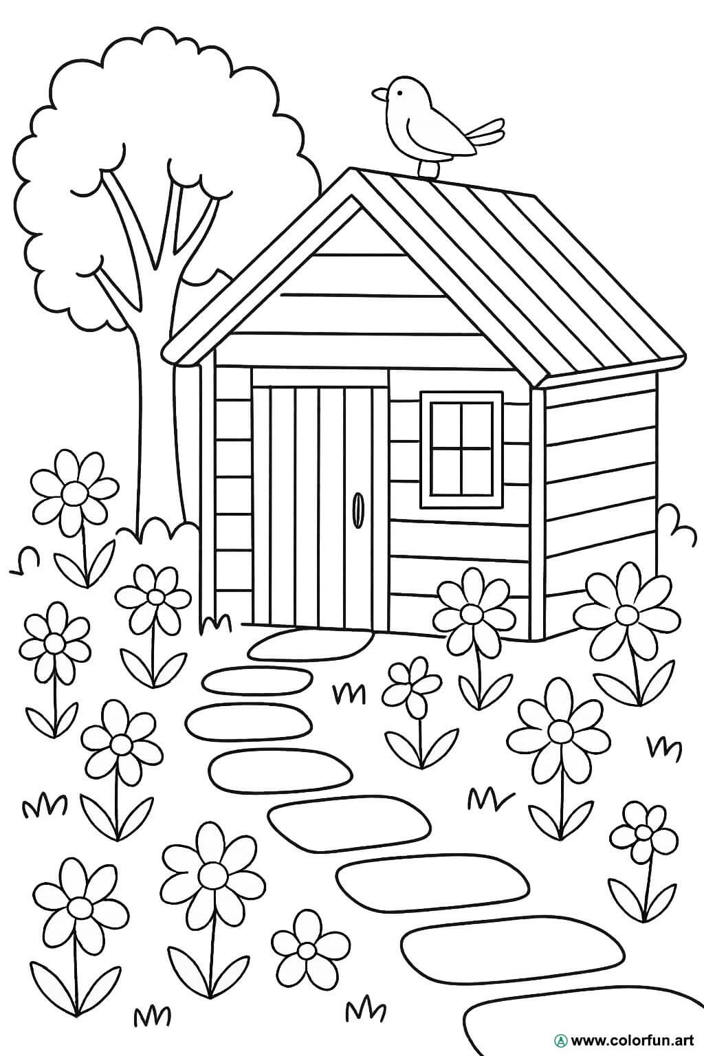 Garden shed coloring page Download or Print for free