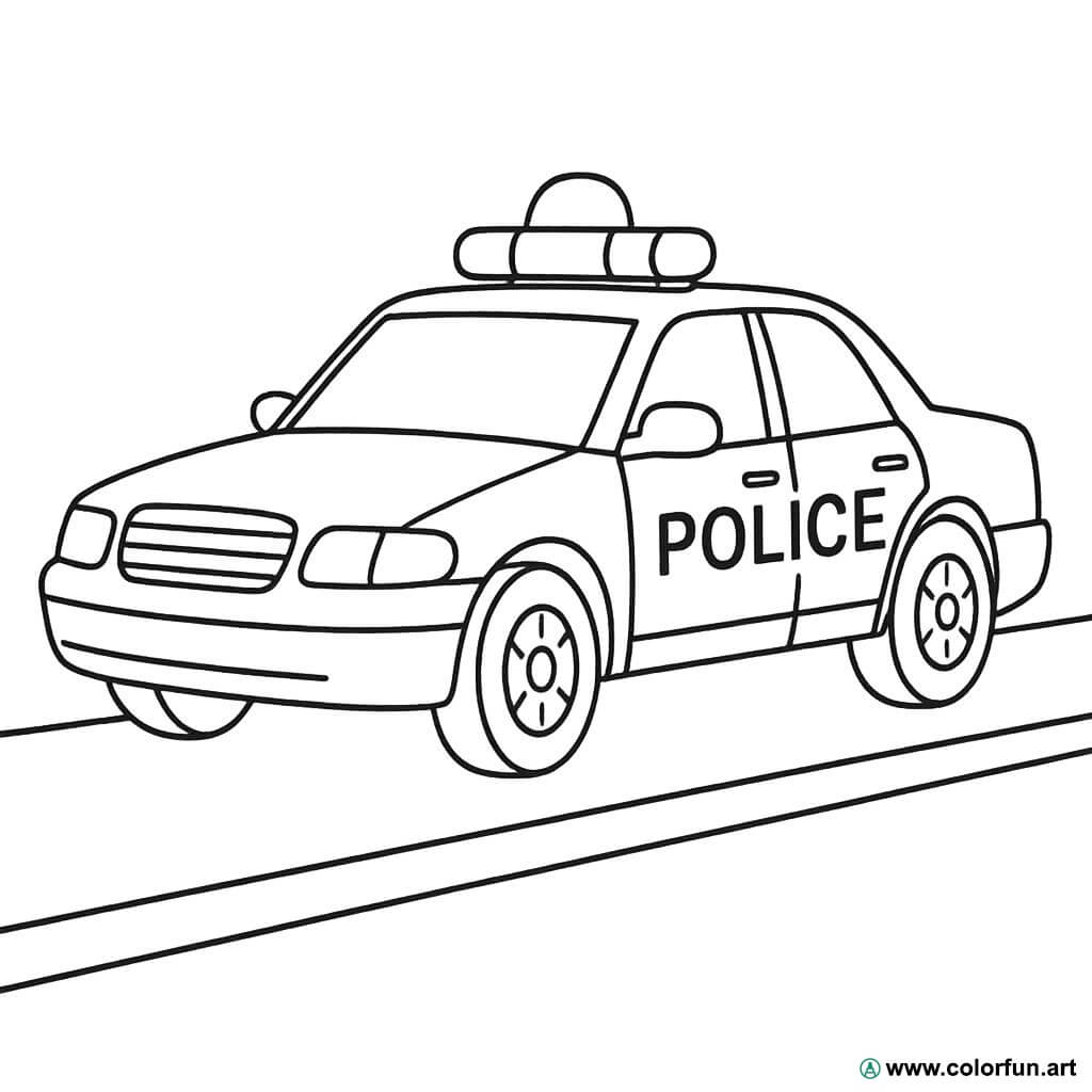 Realistic police car coloring page Download or Print for free