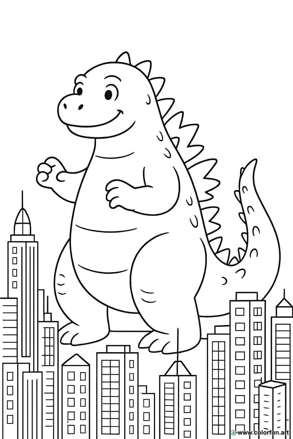Godzilla coloring page from the movie Download or Print for free