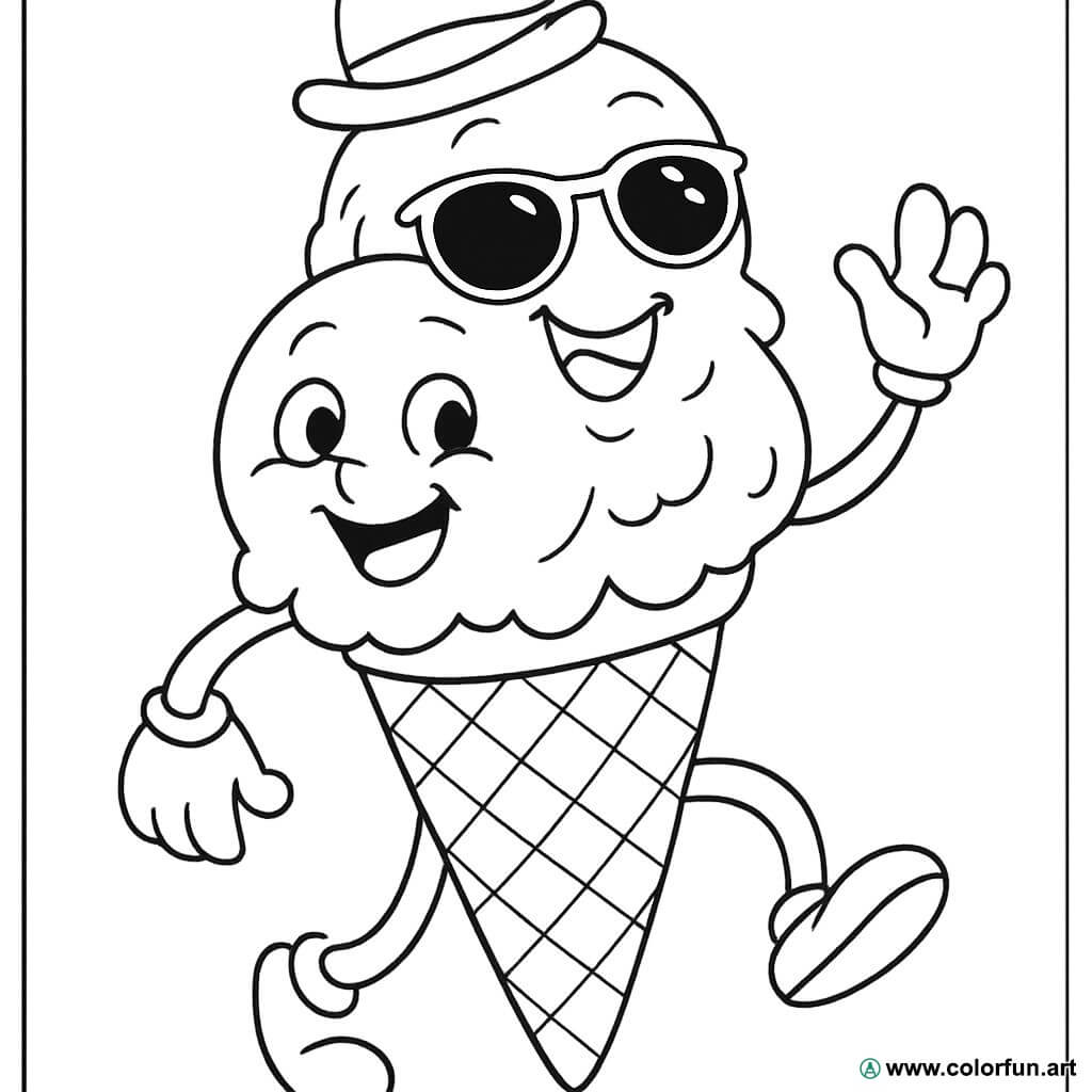 Funny ice coloring page Download or Print for free