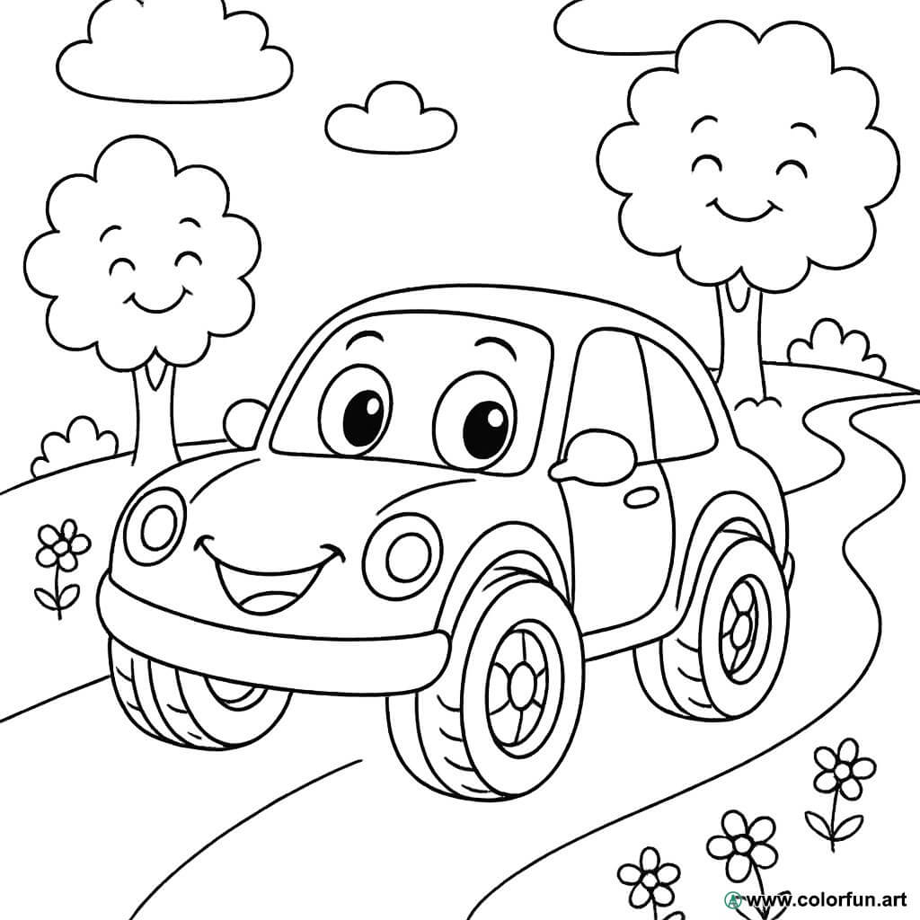 Coloriage de voiture cartoon à imprimer à Télécharger ou à Imprimer ...