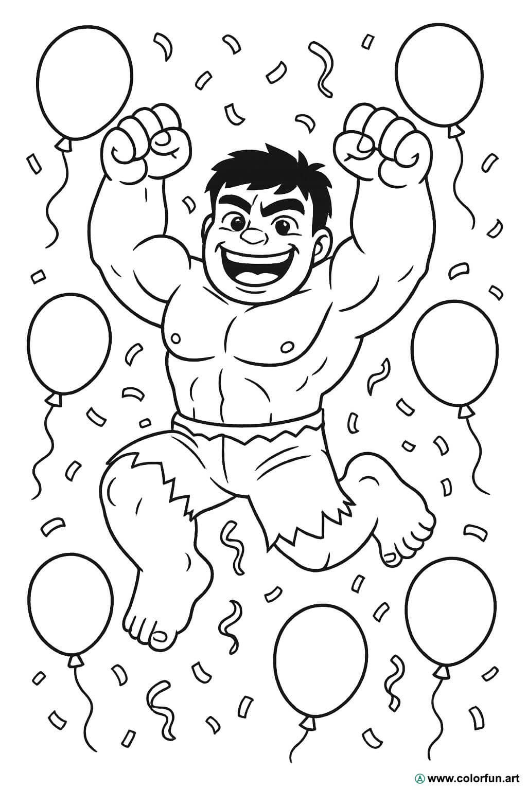 Spaß-Ausmalbild von Hulk Kostenloser Download oder Ausdruck verfügbar.