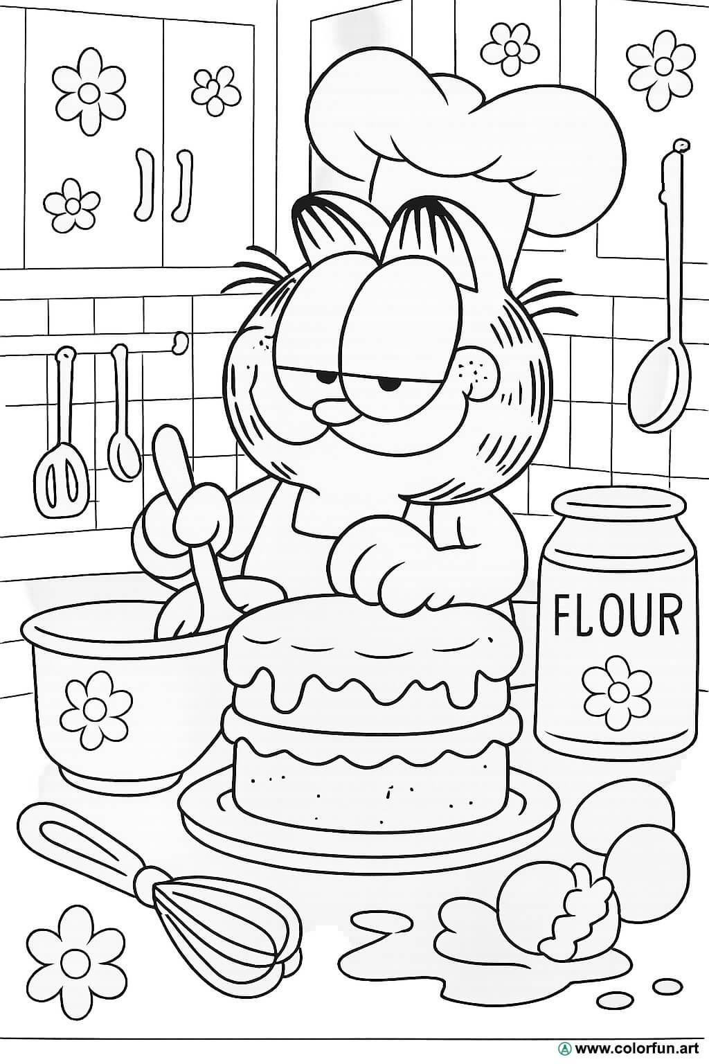 Coloriage de Garfield pour les filles à Télécharger ou à Imprimer ...