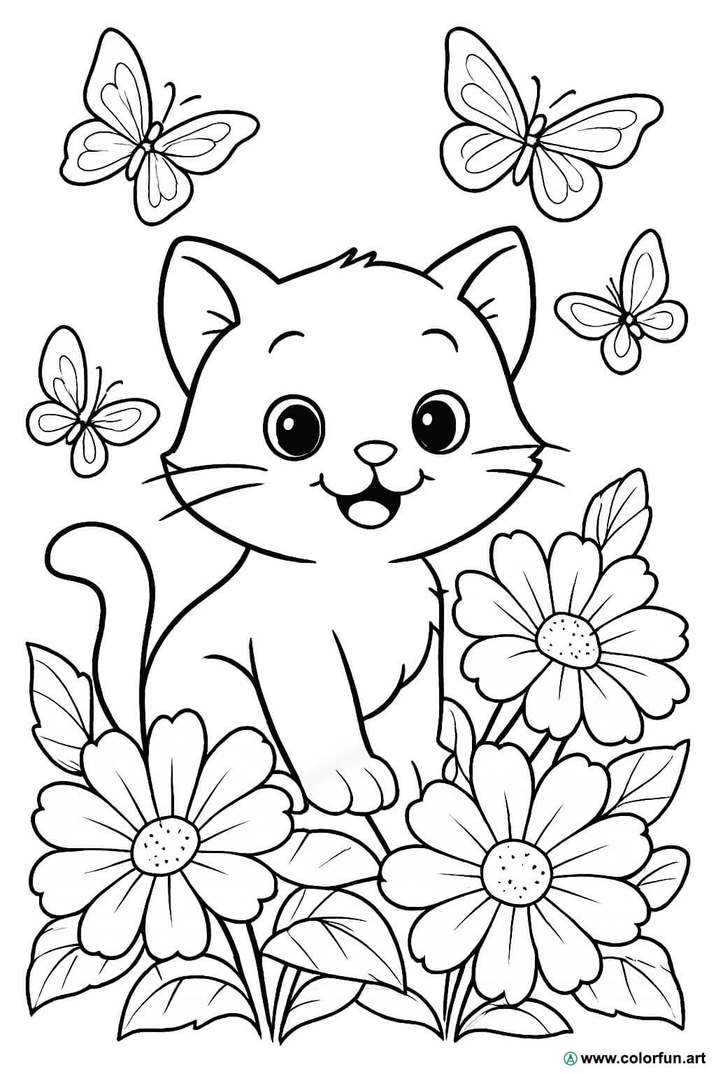 Coloring page of a cute and happy animal Download or Print for free