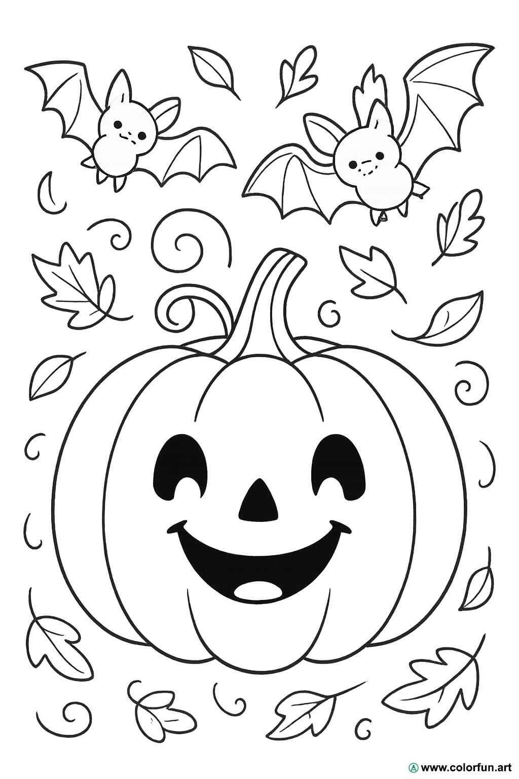 Decorative pumpkin coloring page Download or Print for free