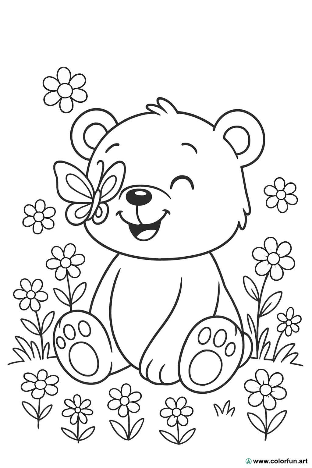 Desenhos para colorir de um ursinho adorável Para Baixar ou Imprimir ...