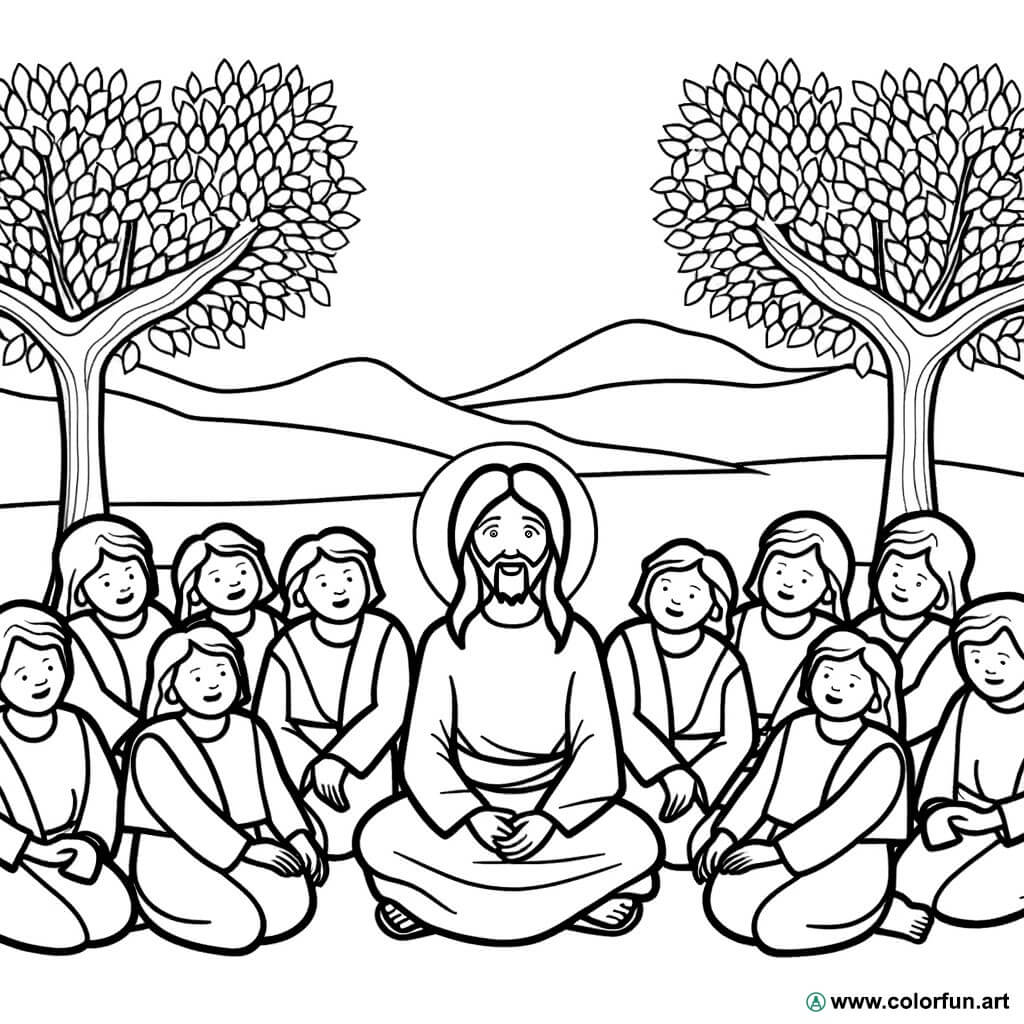 Dibujo para colorear de Jesús y sus discípulos Descargar o Imprimir de ...