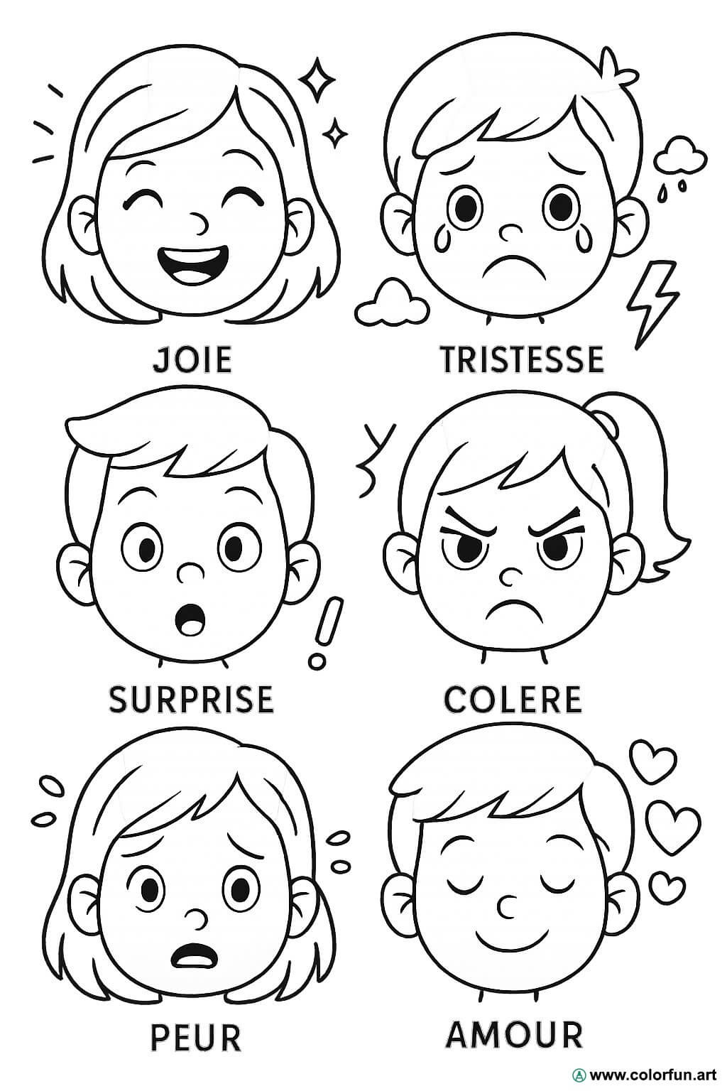 Coloring page of emotions to stimulate creativity Download or Print for ...