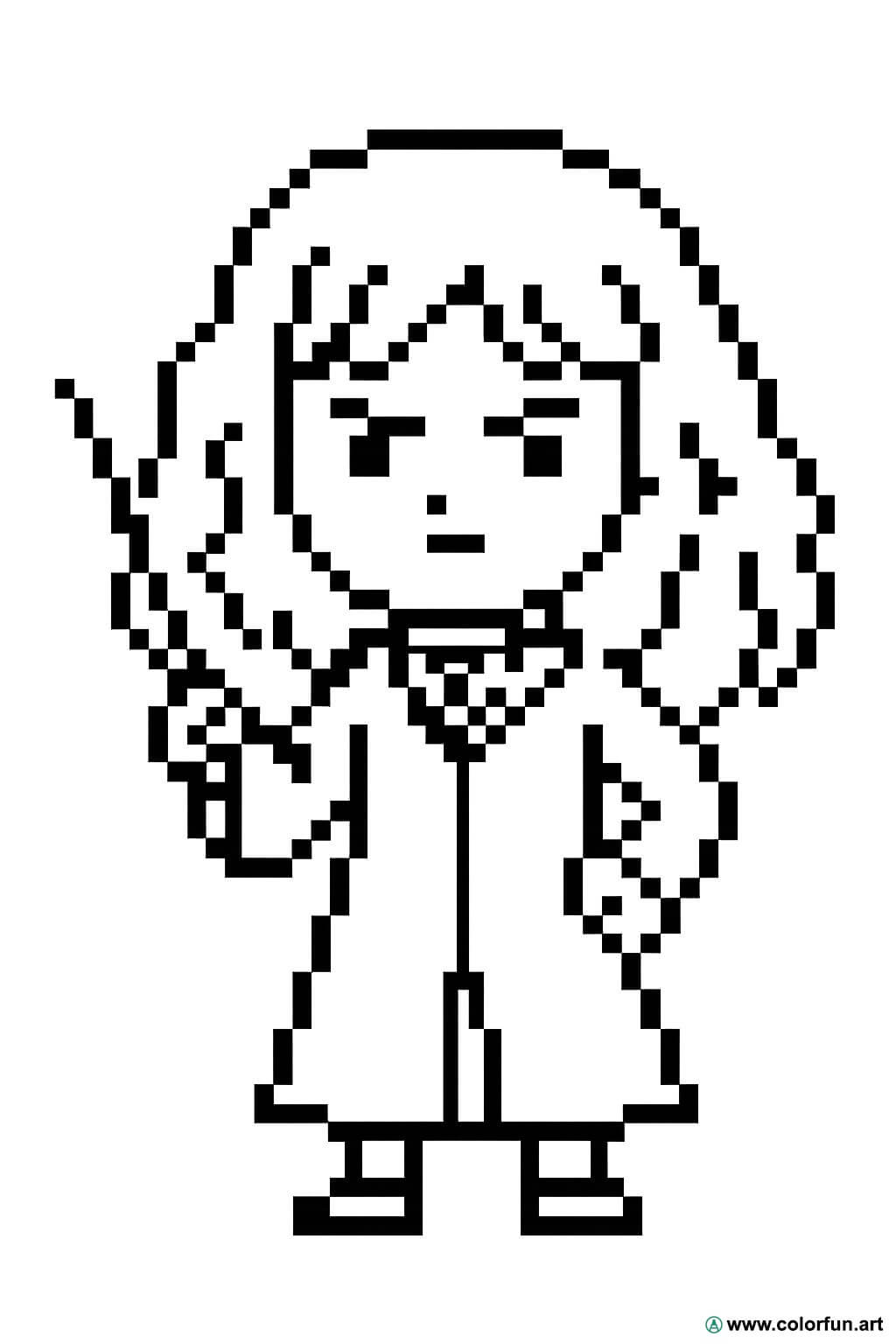 Disegno da colorare di Hermione Granger in pixel art Scarica o Stampa ...