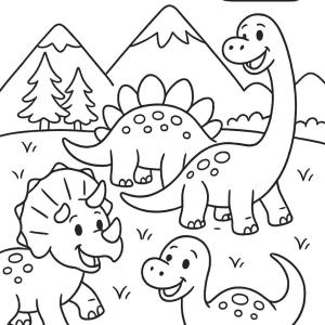 30 Planșe De Colorat Cu Dinozauri - Desene de colorat gratuite pentru ...