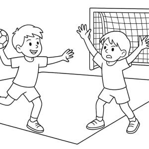 Difficult handball coloring page for advanced colorists Download or ...