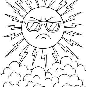 Dibujo para colorear del sol y las flores Descargar o Imprimir de forma ...