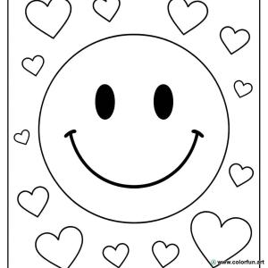Ausmalbild eines lachenden Smileys Kostenloser Download oder Ausdruck verfügbar.