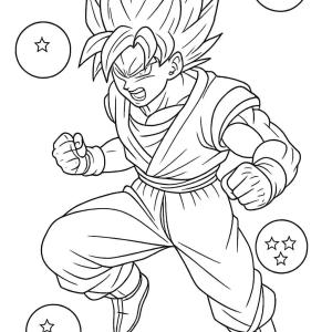 Dibujo para colorear de Son Goku en Ultra Instinct Descargar o Imprimir ...