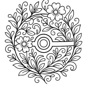 Simple Poké Ball coloring page Download or Print for free