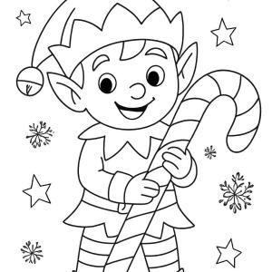Coloriage du lutin de Noël et des rennes à Télécharger ou à Imprimer ...