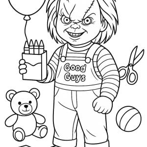 Chucky coloring page for little ones Download or Print for free