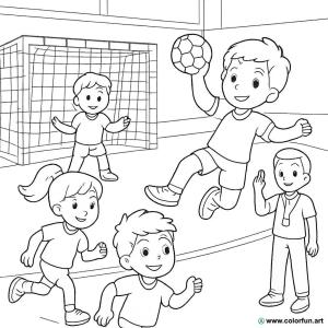 Handball coloring page Download or Print for free