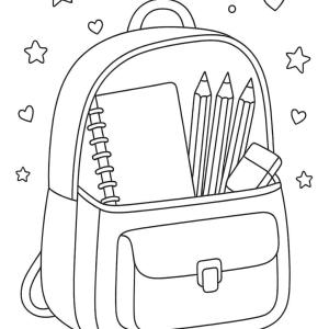 Coloriage de cartable pour le primaire à Télécharger ou à Imprimer ...
