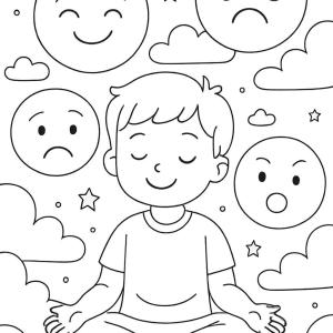 Dibujo para colorear de las emociones en los rostros Descargar o ...