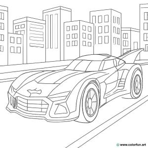 Planșă de colorat cu Batmobile și alte vehicule Descărcați sau tipăriți ...