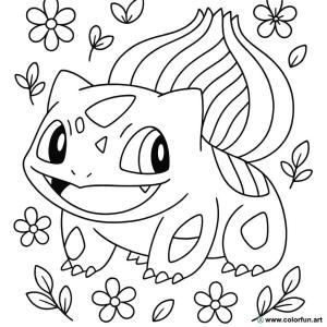 Coloriage de Bulbizarre Pokémon à Télécharger ou à Imprimer gratuitement