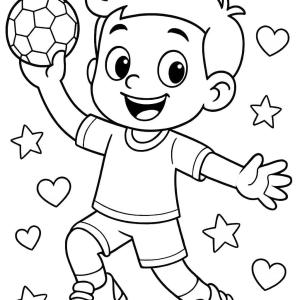 Handball coloring page for kids Download or Print for free