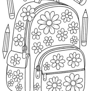 Coloriage d'un cartable à colorier à Télécharger ou à Imprimer gratuitement