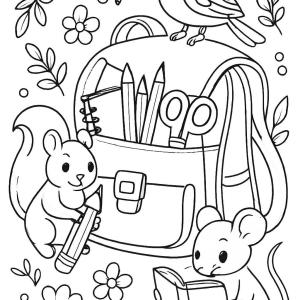 Coloriage d'un cartable à colorier à Télécharger ou à Imprimer gratuitement