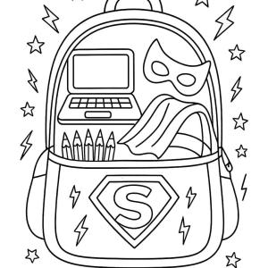 Coloriage de cartable pour le primaire à Télécharger ou à Imprimer ...