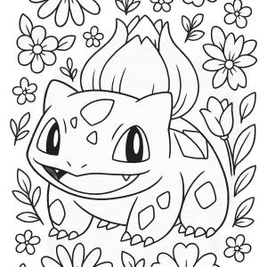 Coloriage de Bulbizarre Pokémon à Télécharger ou à Imprimer gratuitement