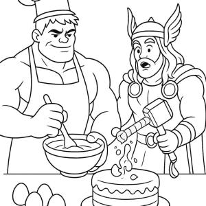 Thor coloring page, member of the Avengers Download or Print for free