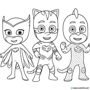 Coloriage pour une pyjama party à Télécharger ou à Imprimer gratuitement